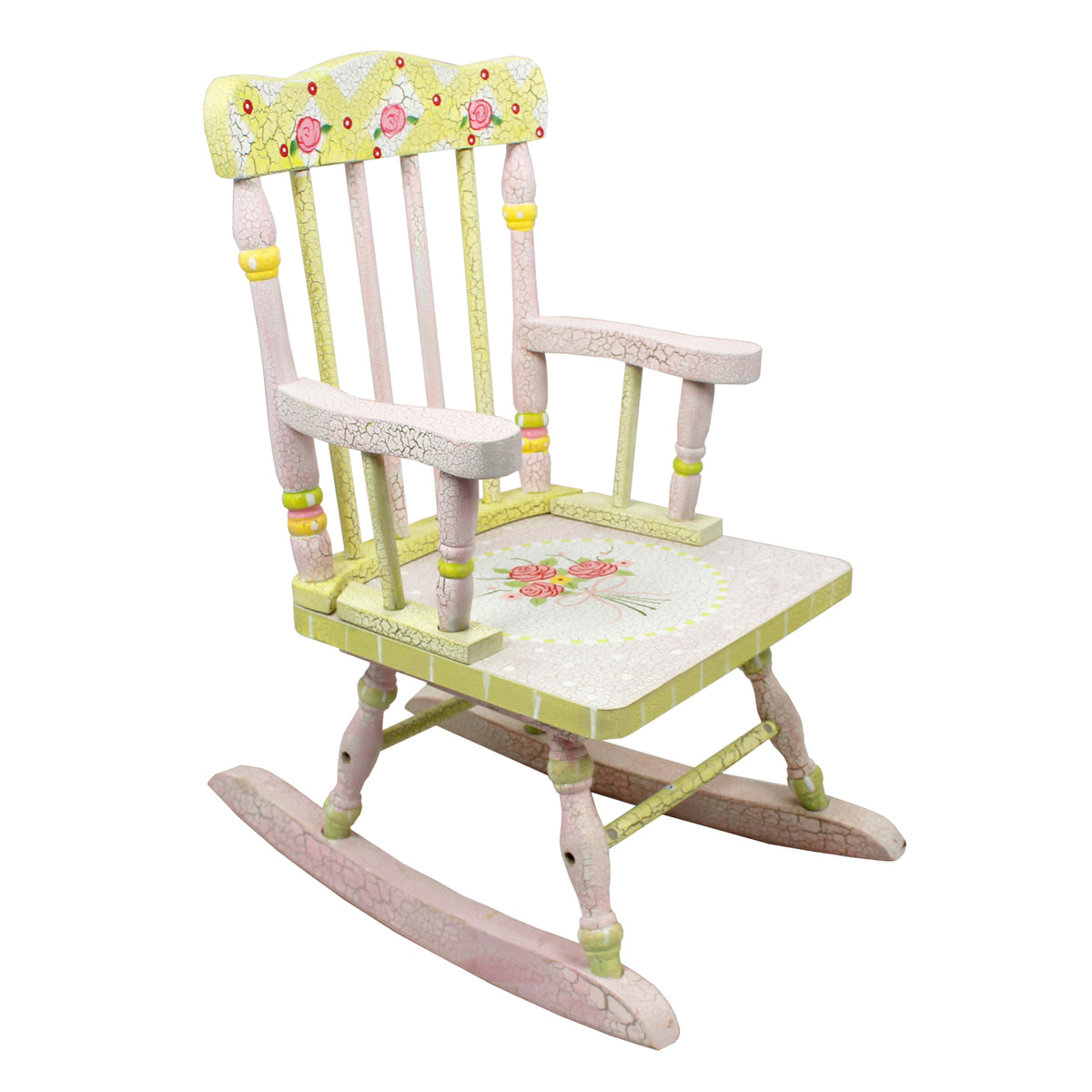 Fantasy Fields Crackled Rose Children’s Wooden Rocking Chair for Bedro ...