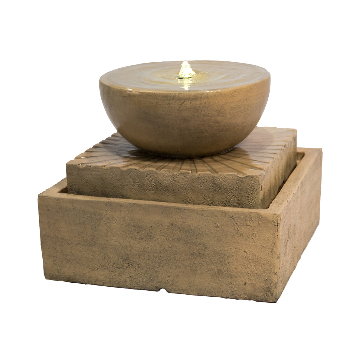 Peaktop by Teamson Home Garden Water Feature with Lights, Outdoor 2 Ti ...
