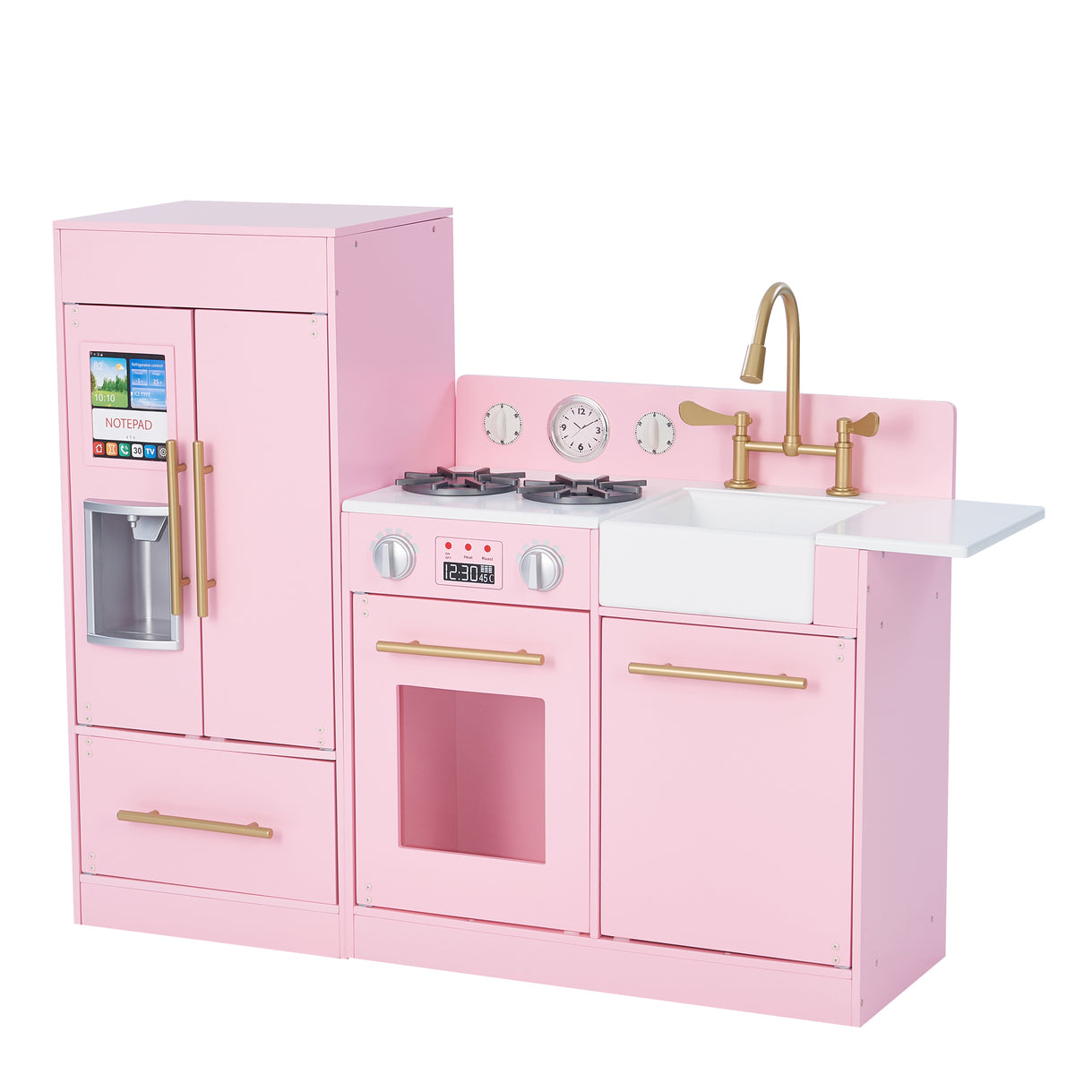 Teamson Kids Charlotte Large 2 Pcs Interactive Wooden Play Kitchen Pla ...