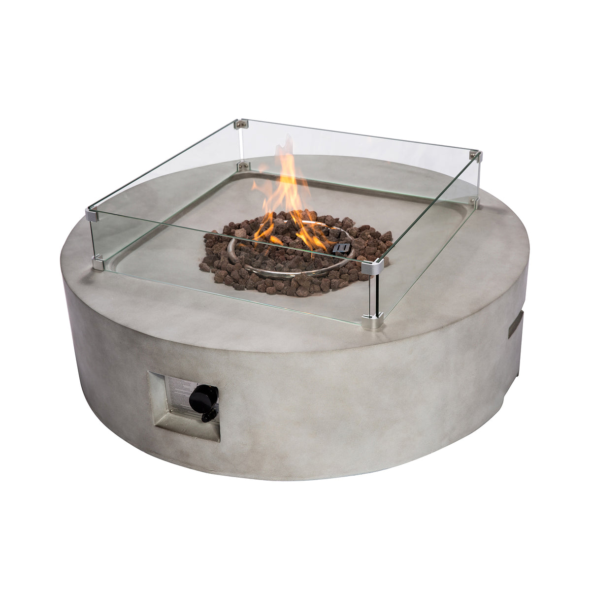Peaktop by Teamson Home Outdoor XL, Large Gas Fire Pit Table, Garden F ...
